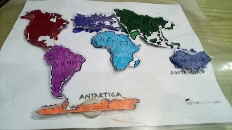 Simple DIY activity for preschoolers to learn about World Continents