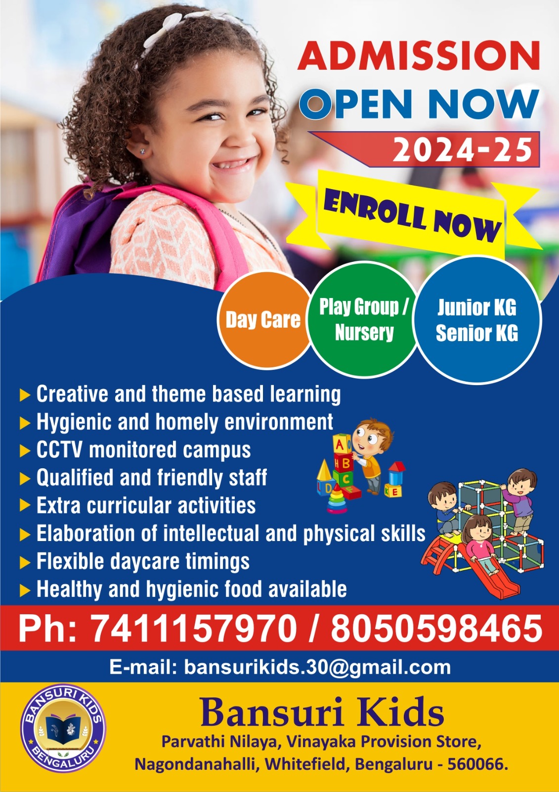 Bansuri Kids Care Preschool Centre Details, Fees, Discount, Reviews ...